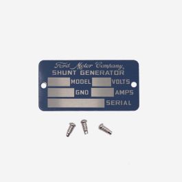 PLATE - Generator, data, BLUE w/RIVETS - GPW